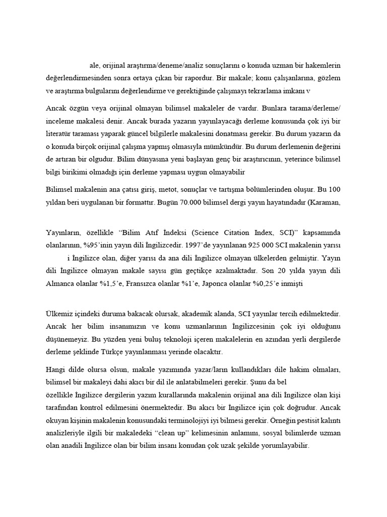 Bilimsel Makale Tanımı, Bilimsel Makalenin Elde Edilmesi | PDF