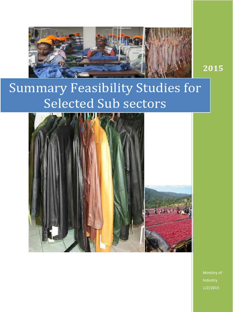 3. Summary Feasibility Studies for Selected Sub Sectors | PDF | Coffee ...