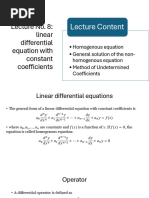 Homogeneous vs Non-Homogeneous DEs | PDF | Equations | Subtraction