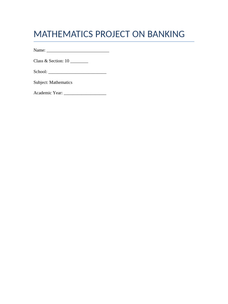 Mathematics in Banking Explained | PDF | Banks | Interest