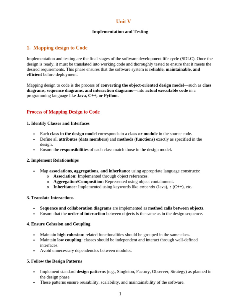 Ooad Unit V 1 Pdf Software Testing Test Driven Development