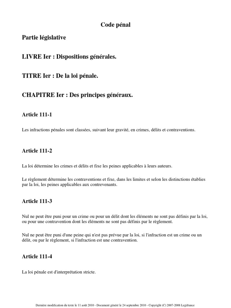 Code Penal | PDF | Confiscation | Crime et violence