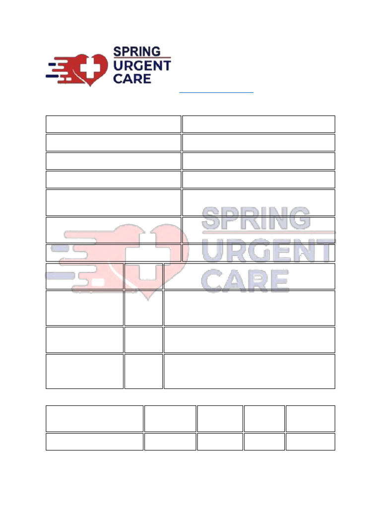 Spring Urgent Care Bill | PDF | Human Diseases And Disorders | Medicine
