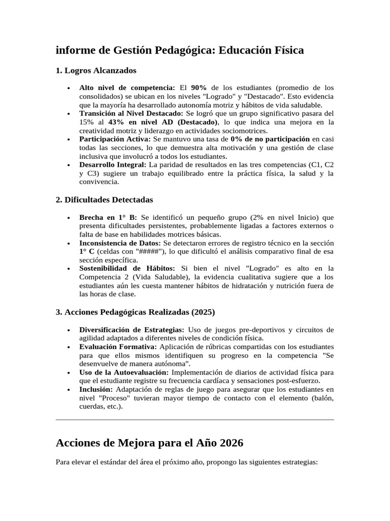 informe de Gestión Pedagógica dos de mayo | PDF | Aprendizaje