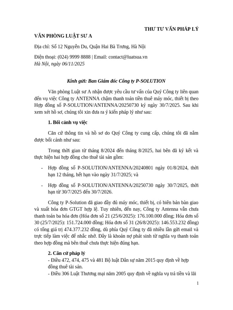 Thu Tu Van Cong Ty P-Solution Final | PDF