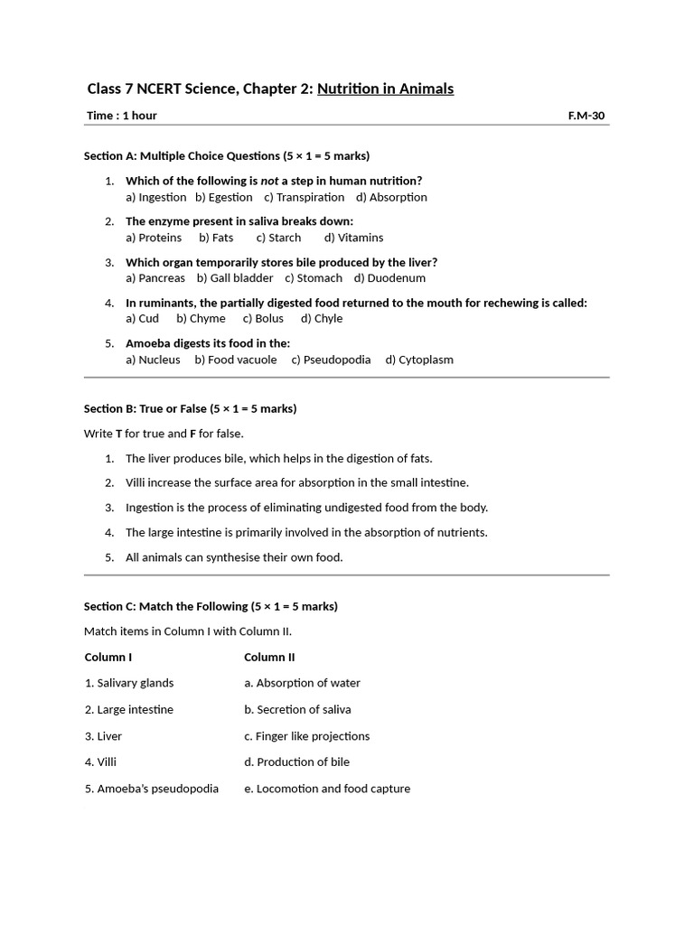 Class 7 NCERT Science | PDF | Digestion | Gastroenterology