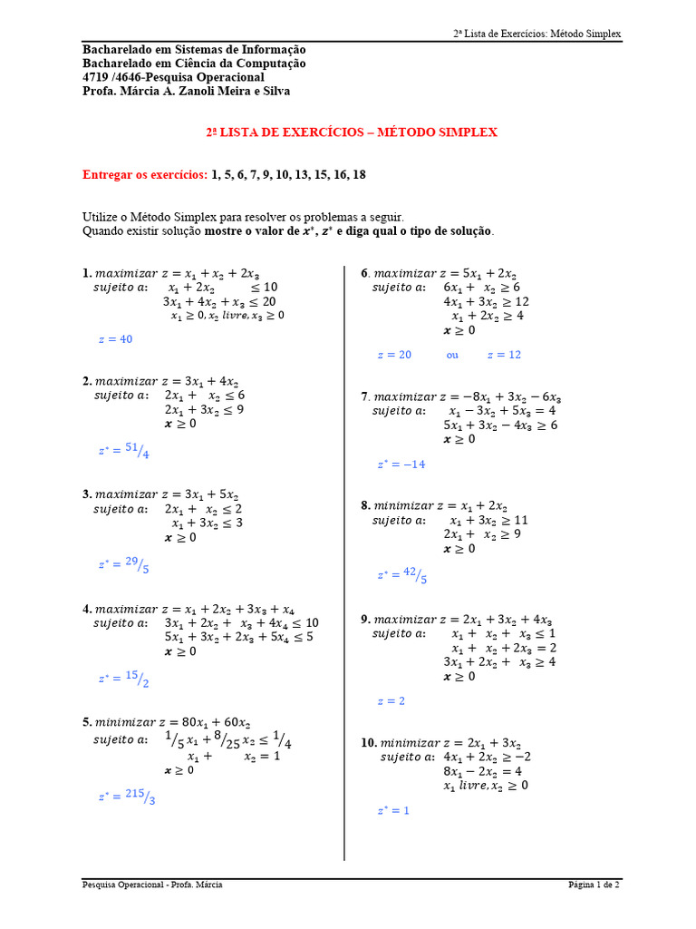PO L2 - Simplex - 2025 | PDF