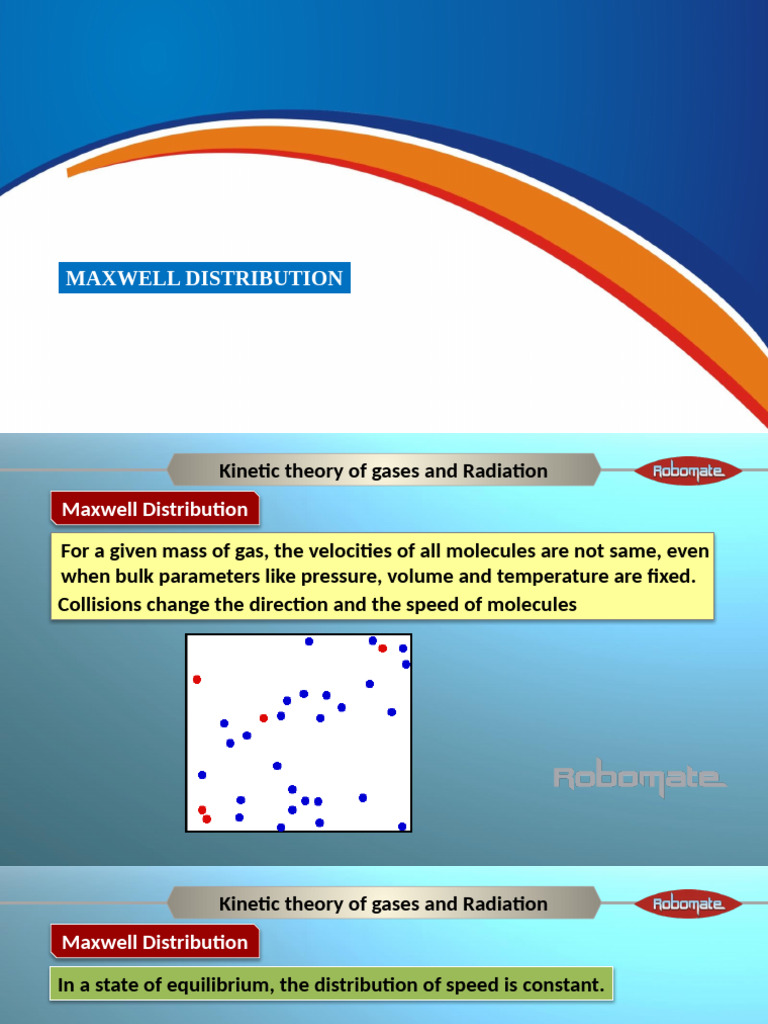 Maxwell Distribution in Gas Kinetics | PDF