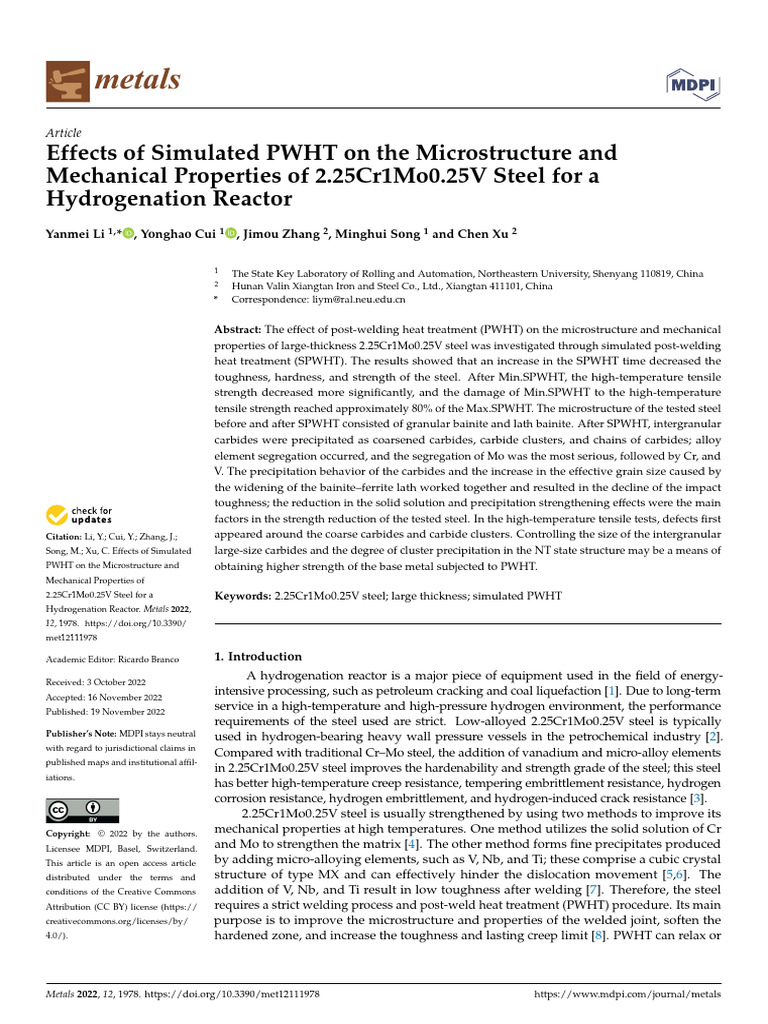Effects of Simulated PWHT On The Microstructure An | PDF | Heat ...