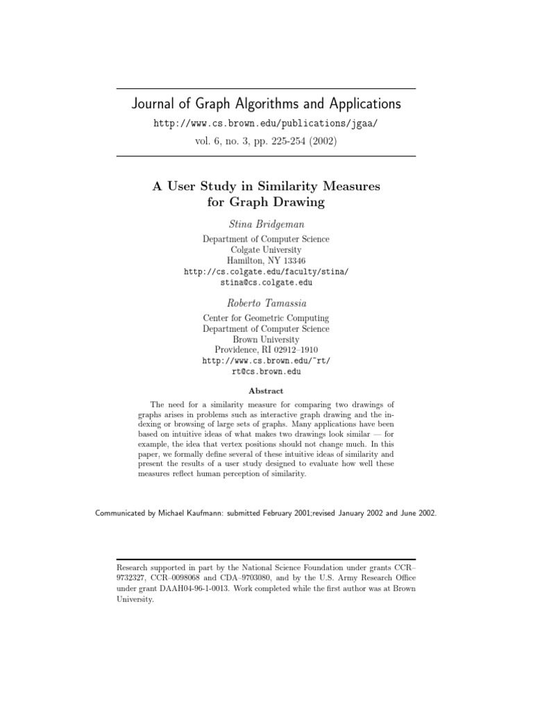 2002 A User Study in Similarity Measures - Tamasia | PDF | Theoretical ...