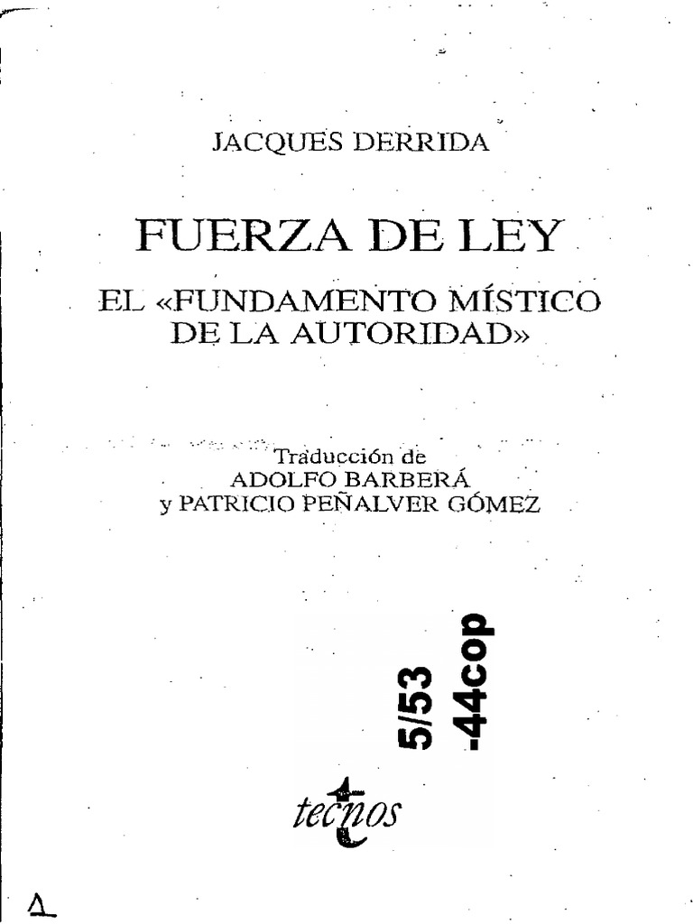 Derrida y Benjamin: Ley y Autoridad | PDF | Estado (política) | Violencia