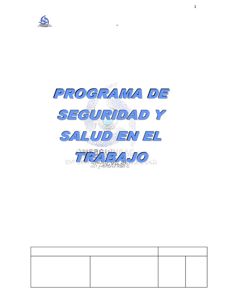 Programa de Seguridad y Salud Laboral | PDF | Seguridad y salud ...
