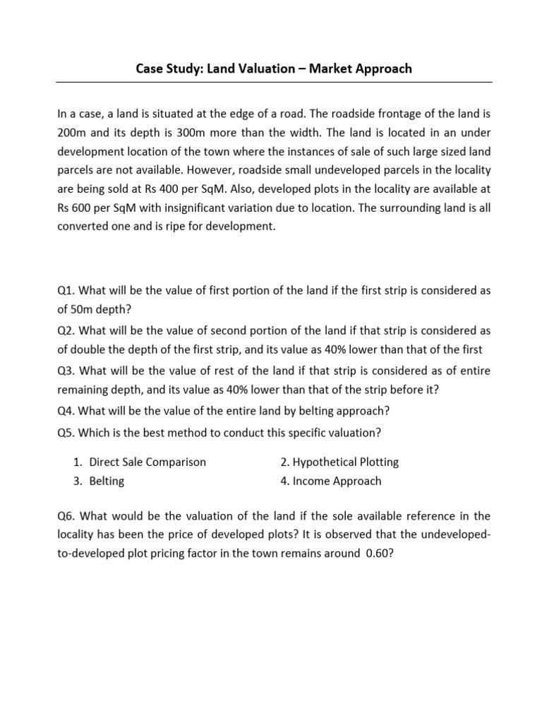 01 Case Study_Land-Market App | PDF | Valuation (Finance)