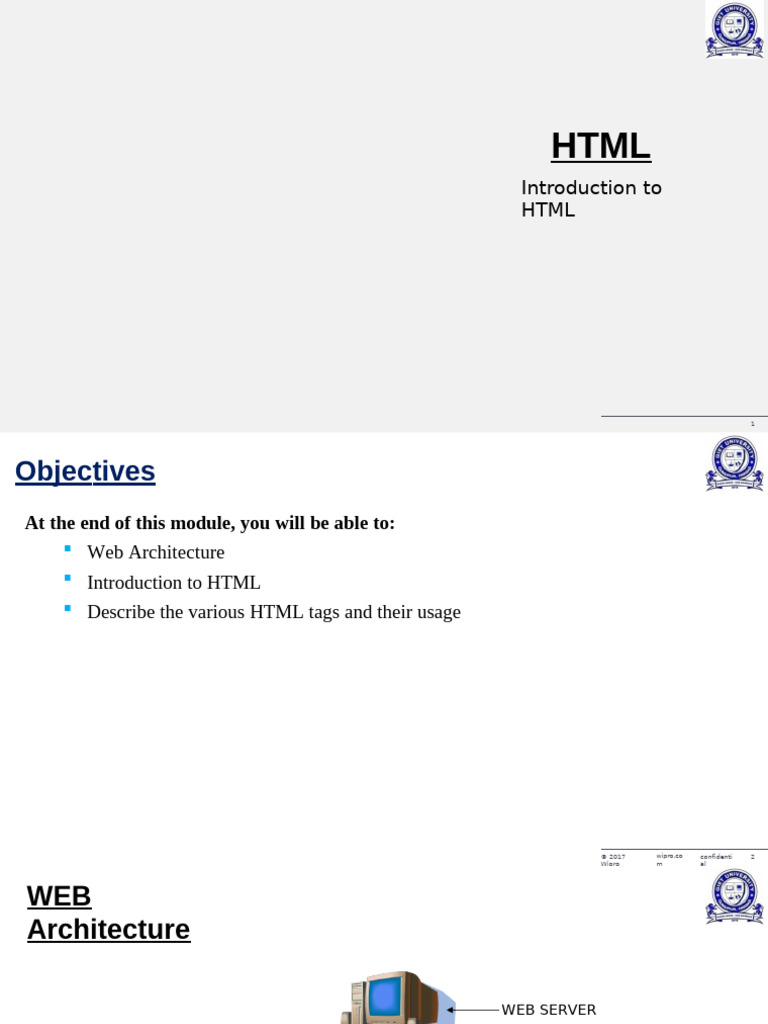 HTML 1 - Introduction To HTML | PDF | Dynamic Web Page | World Wide Web