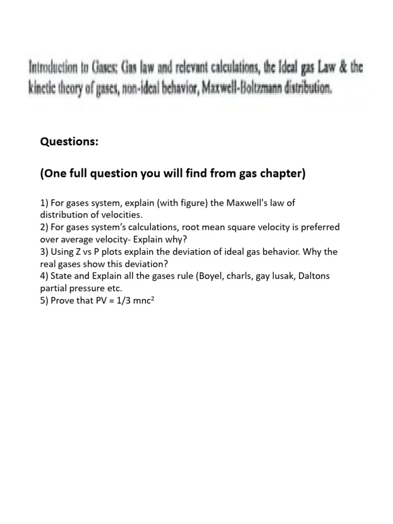 Lecture 7 Gas Chapter | PDF