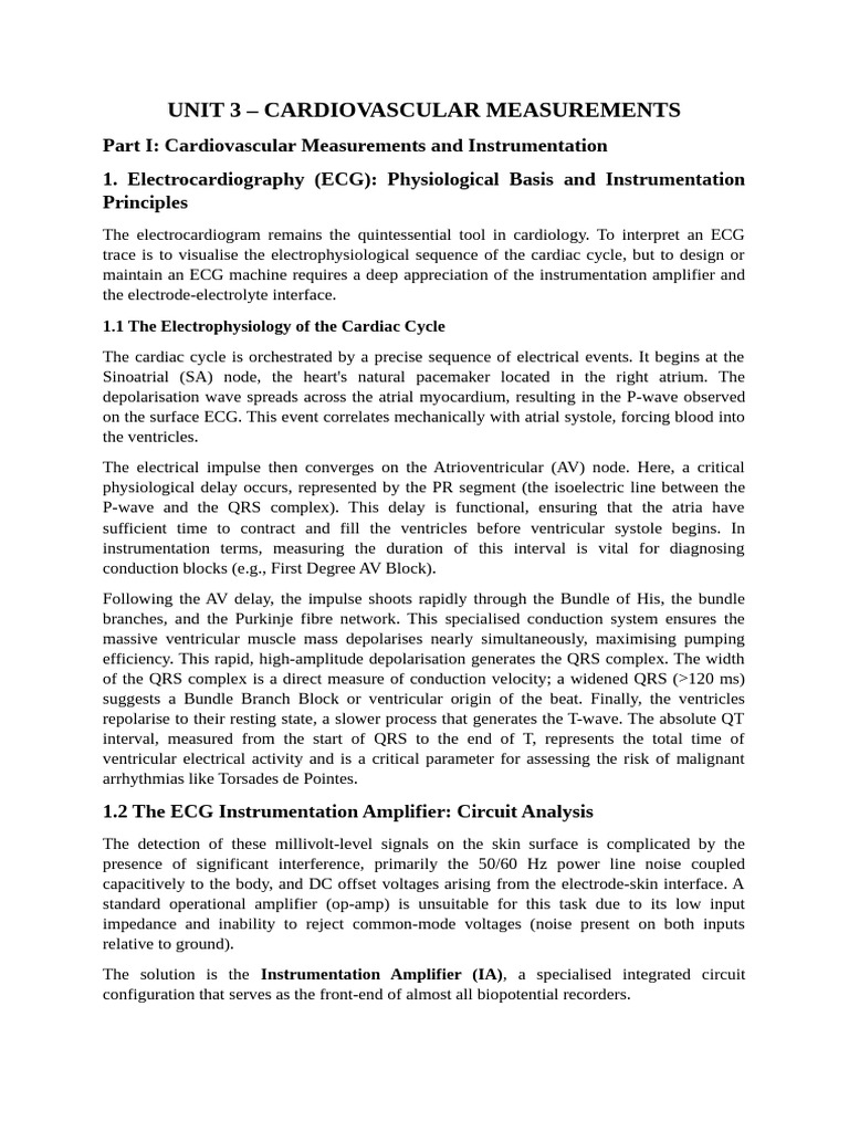 UNIT 3 of AI in Bio-Medical Instrumentation | PDF | Electrocardiography ...