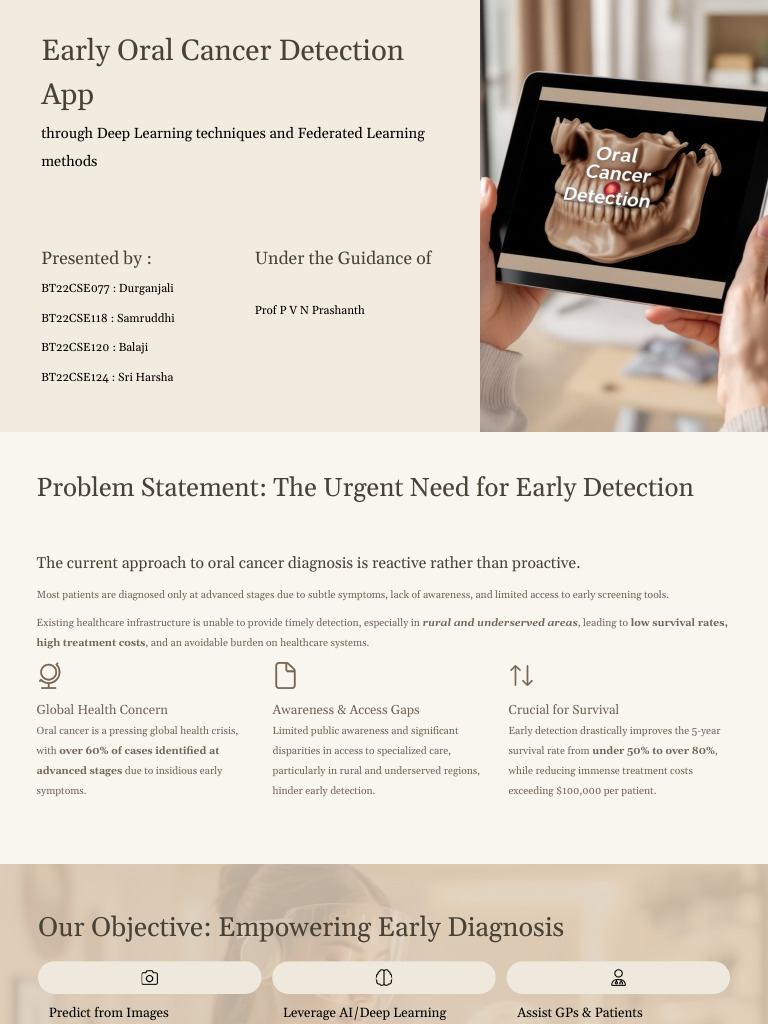 Early Oral Cancer Detection App Using AI | PDF | Artificial ...