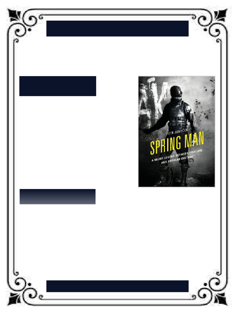 Spring Man A Belief Legend between Folklore and Popular Culture 1st ...
