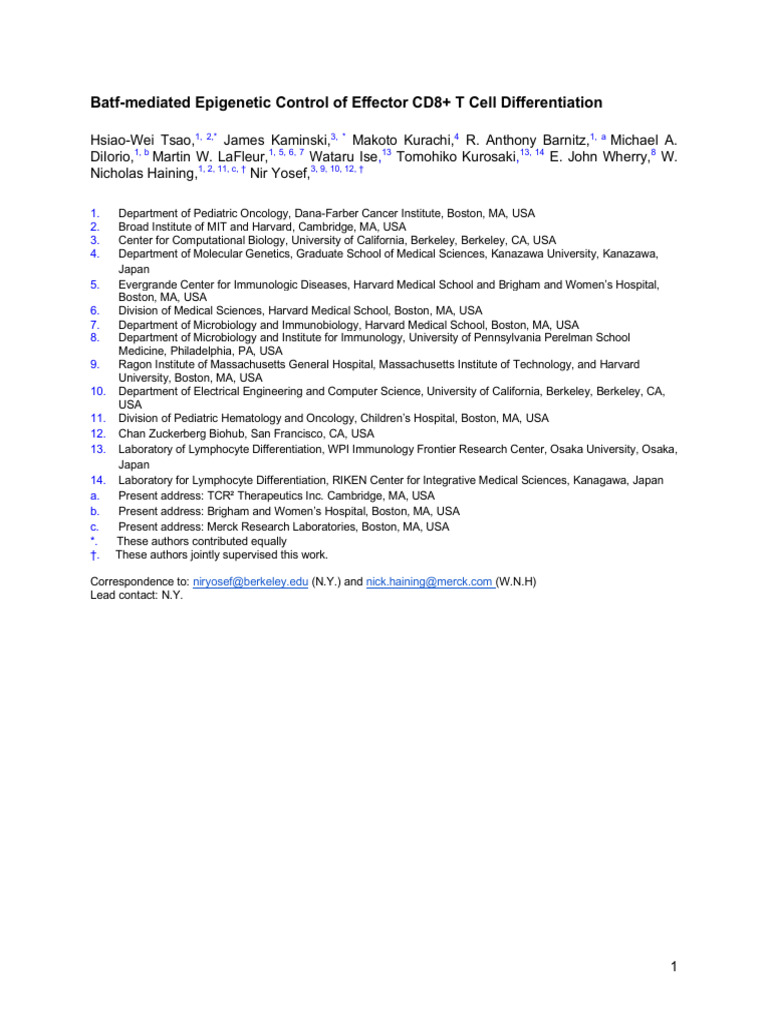 Batf-mediated_Epigenetic_Control_of_Effector_CD8_T | PDF | Cytotoxic T ...