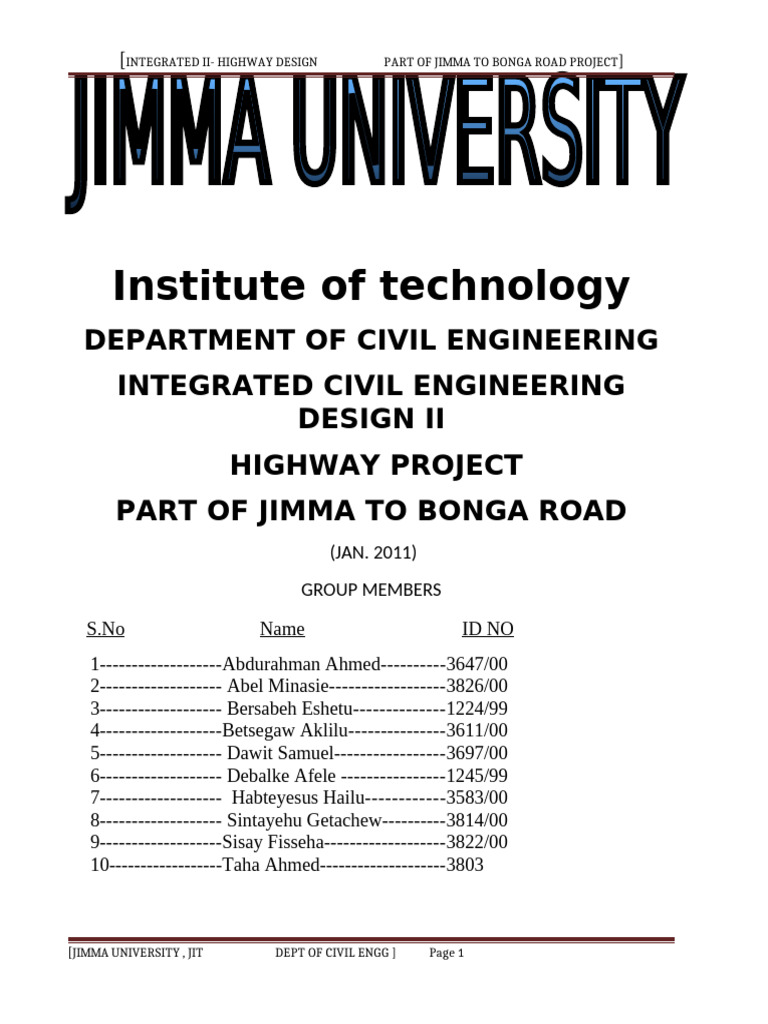Highway Design for Jimma-Bonga Road | PDF | Road | Slope