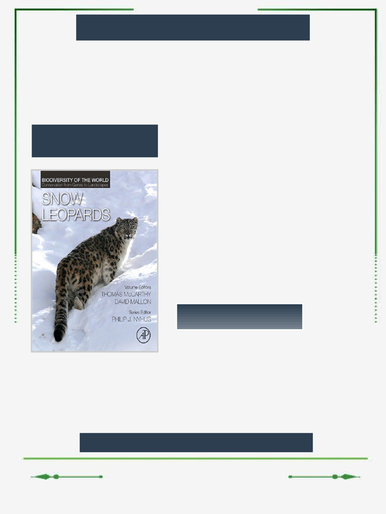 Snow Leopards Biodiversity of The World Conservation From Genes To ...