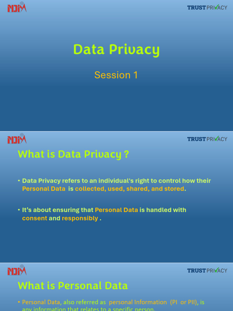 Data Privacy Introduction Session 1 (2) | PDF | Information Privacy ...