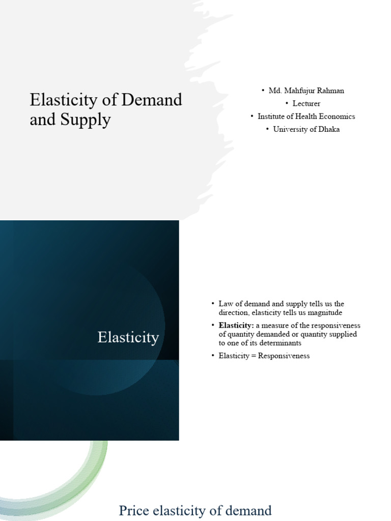 Understanding Demand and Supply Elasticity | PDF | Elasticity ...