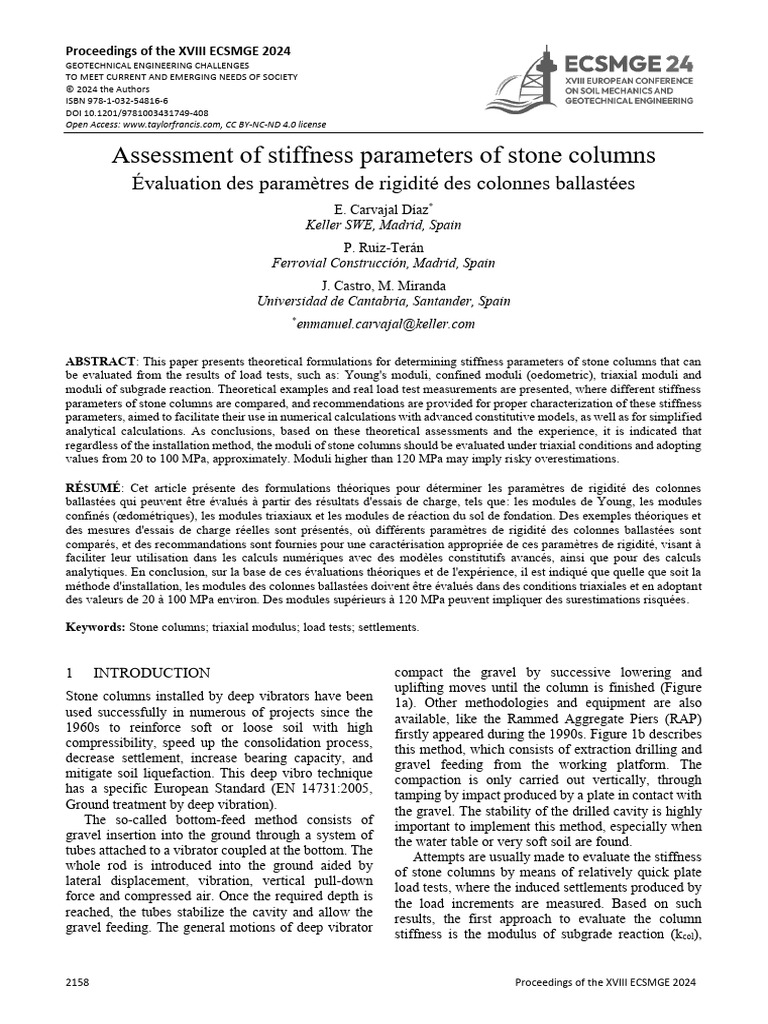 730 D Assessment of Stiffness Parameters of Stone Column | PDF | Young ...