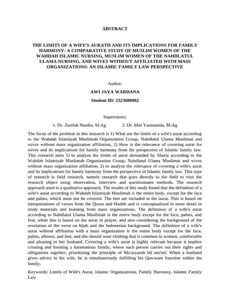 Abstract Awi | PDF | Women In Islam | Ulama