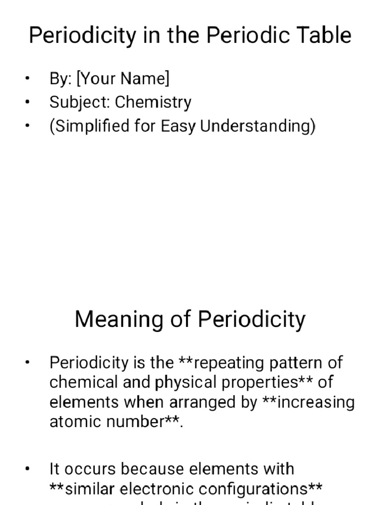 Simplified Periodicity Presentation Phoenix | PDF
