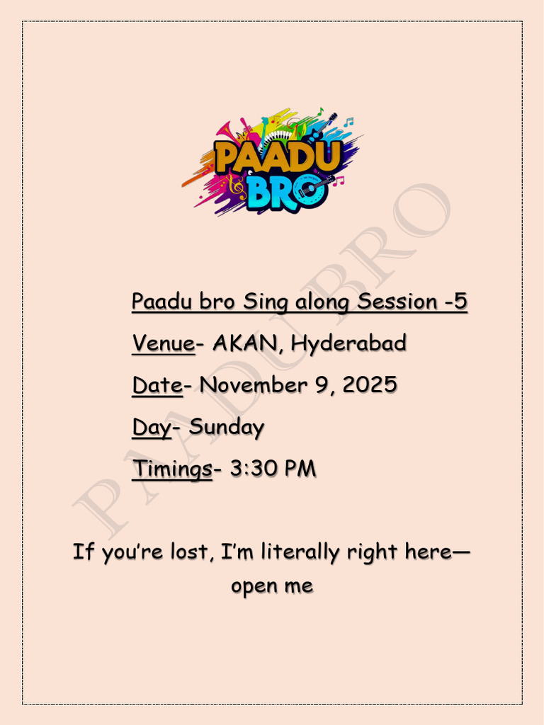 Paadu Bro - 5th Session - 9th November 2025 | PDF