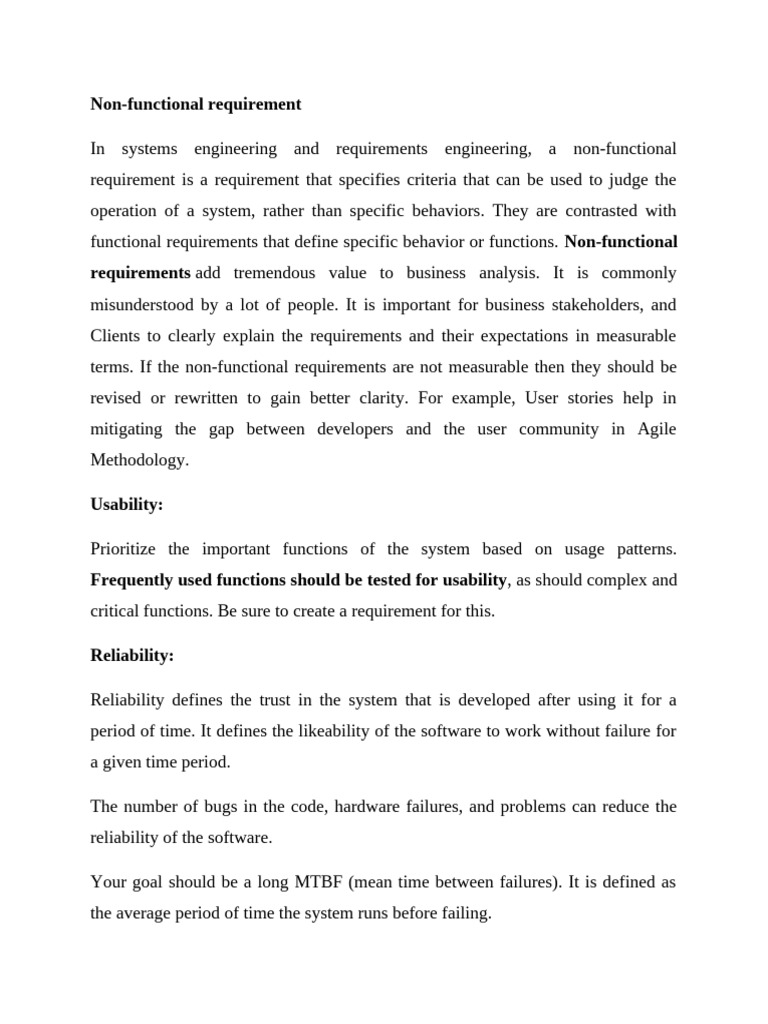 Non Functional Requirement | PDF