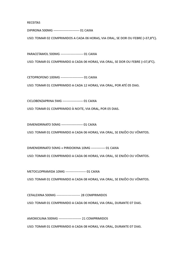 Receit As | PDF | Febre | Especialidades médicas