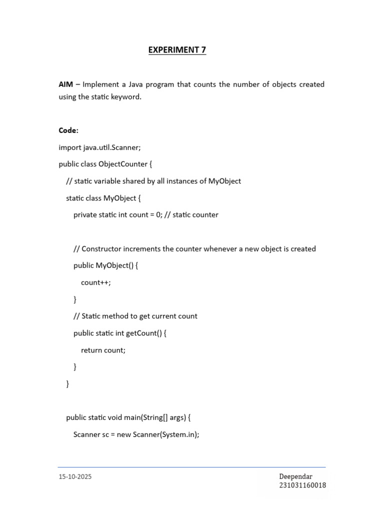 JAVA Aniket | PDF | Parameter (Computer Programming) | Constructor ...