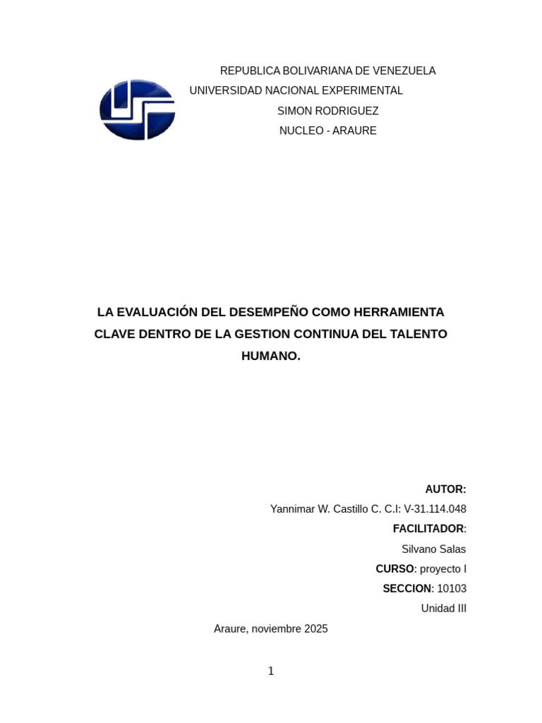 Yanni (2) | PDF | Evaluación | Evaluación de desempeño