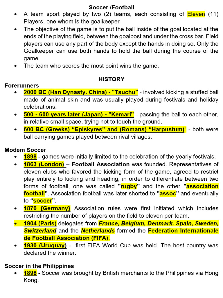 Pathfit 3 - Soccer_054021 | PDF | Ball Games | Sport Variants