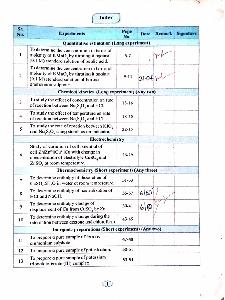 Chemistry Practical 12 TH | PDF