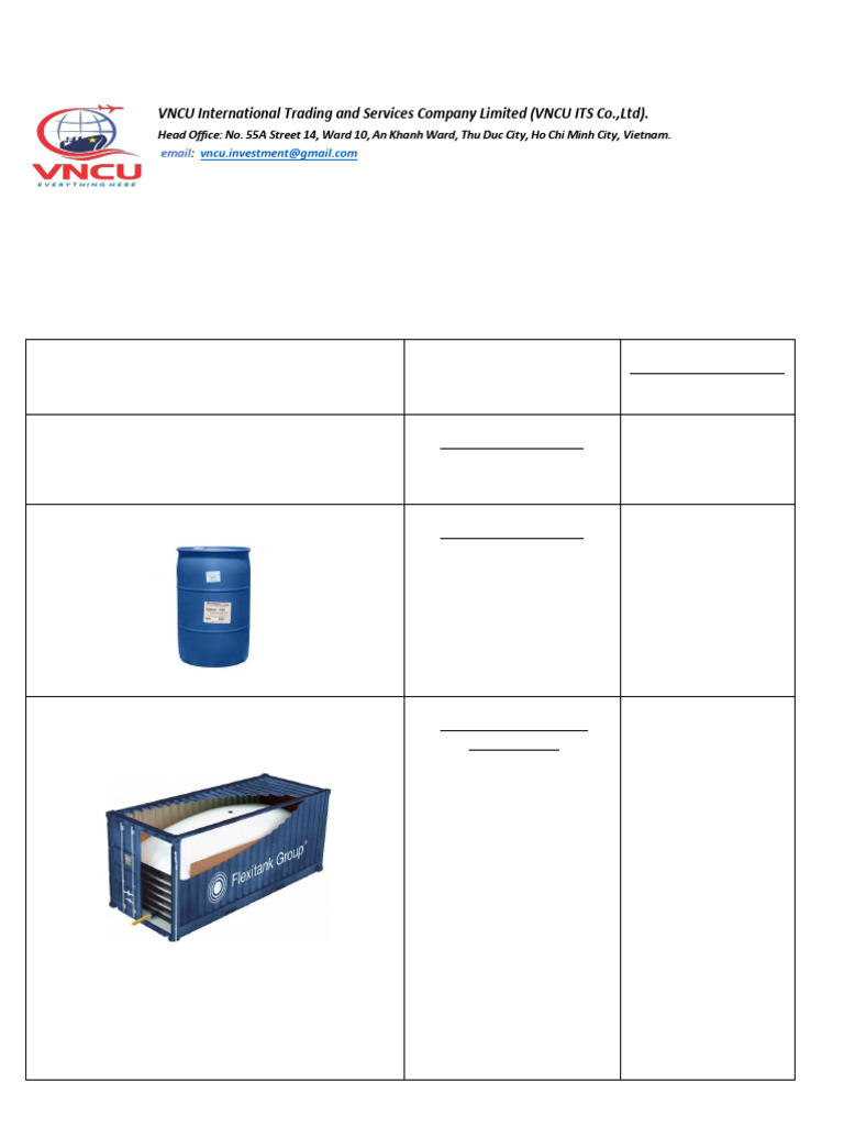 VNCU LOI for Sunflower & Soybean Oil | PDF | Natural Products ...