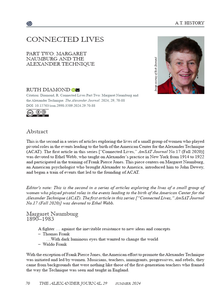 Margaret Naumburg's Role in ACAT | PDF | John Dewey | Unconscious Mind