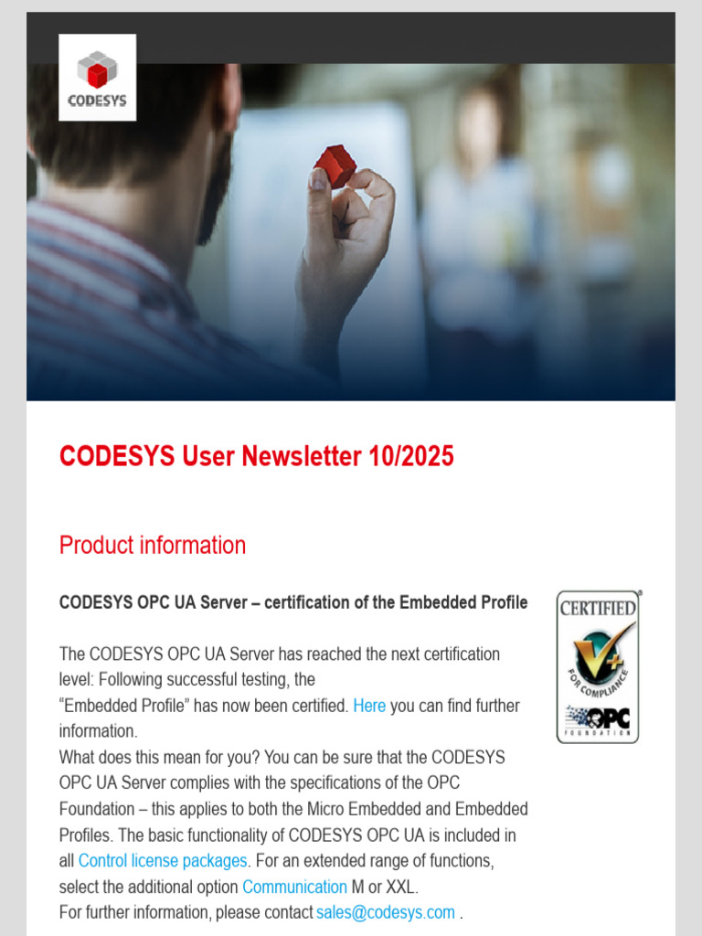 CODESYS User Newsletter 10 - 2025 | PDF | Information Technology | Computing