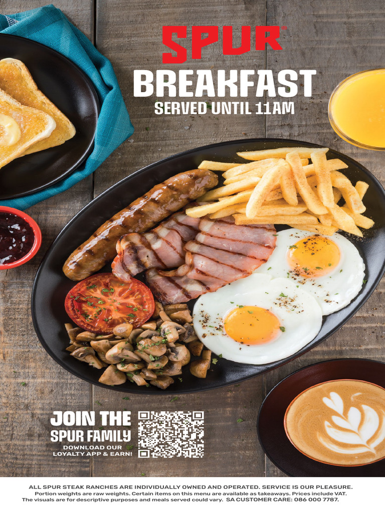 Spur Breakfast Menu & Loyalty App | PDF | Bacon | Coffee