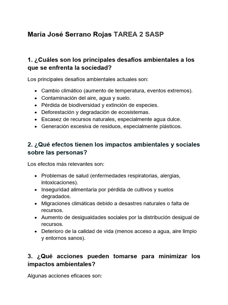 Maria Jose Serrano Rojas s ASP 2 | PDF | Sustentabilidad | Entorno natural