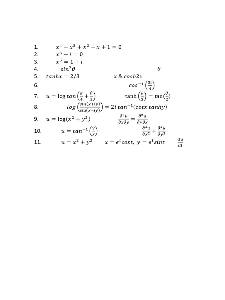 Maths Question Bank for Unit Test 2 | PDF