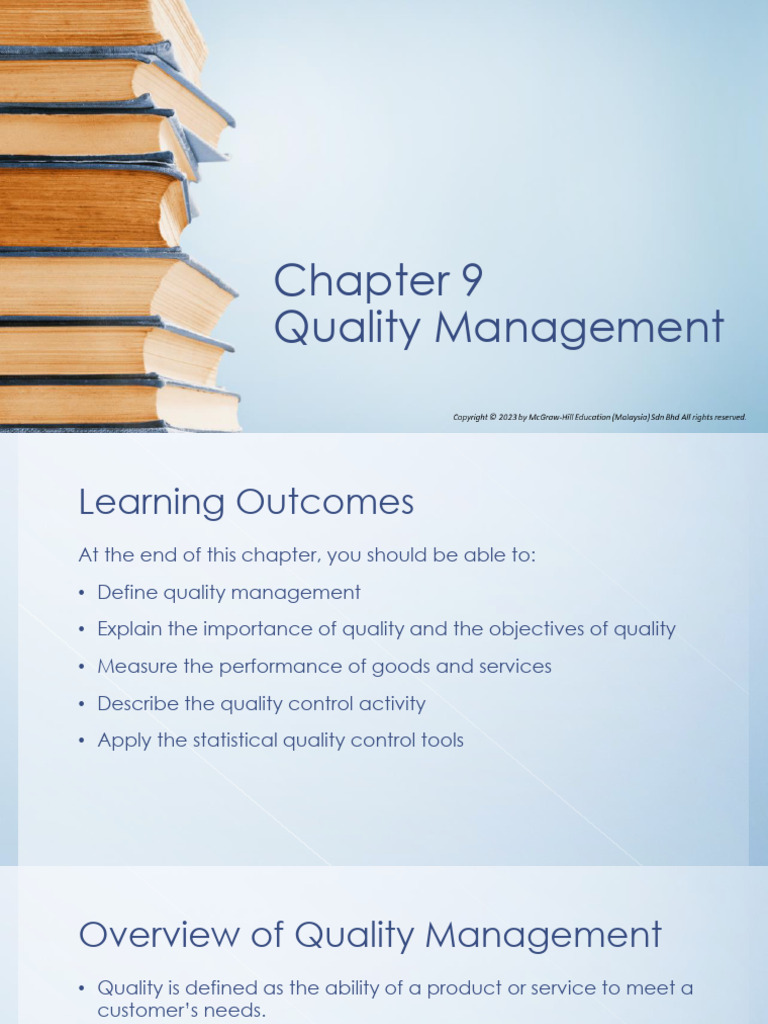 Chap 9 Quality Management | PDF | Sampling (Statistics) | Quality ...