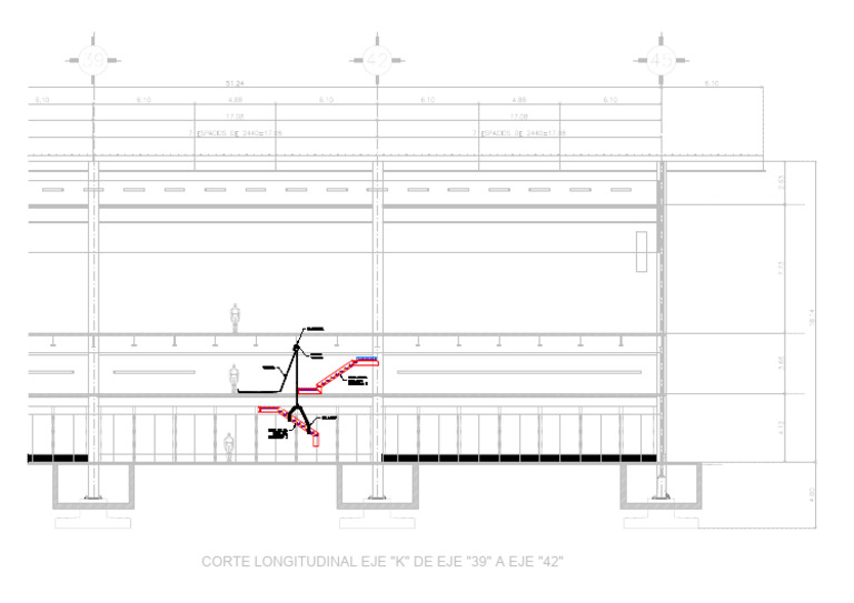Izaje Escalera Serv 2 Edificio Central Eje k de Eje 39 a Eje 42 | PDF