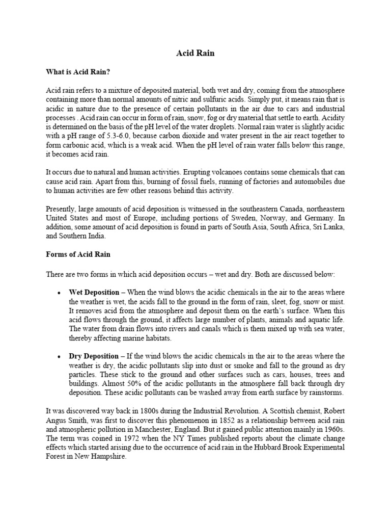 Acid rain | PDF | Soil | Rain