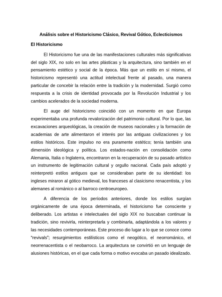 Historicismo y su Impacto Cultural | PDF | Renacimiento | Arquitectura ...