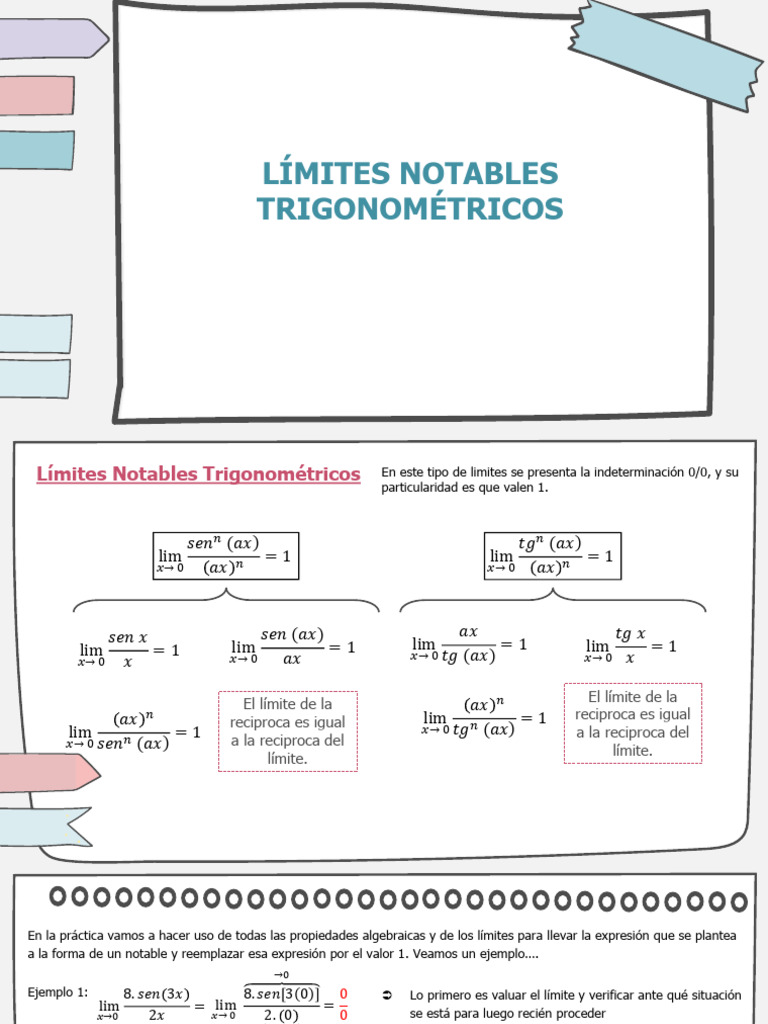 Clase 3 - Práctico Límites Notables | PDF | Trigonometría | Exponenciación