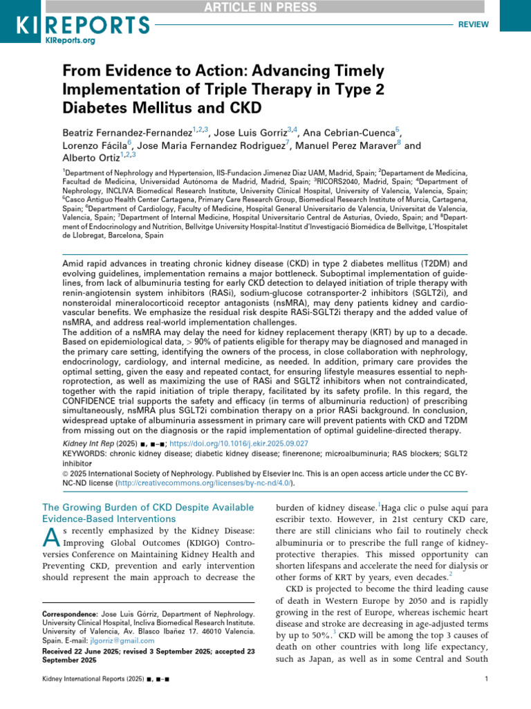 Triple Therapy for CKD in Diabetes Care | PDF | Chronic Kidney Disease ...