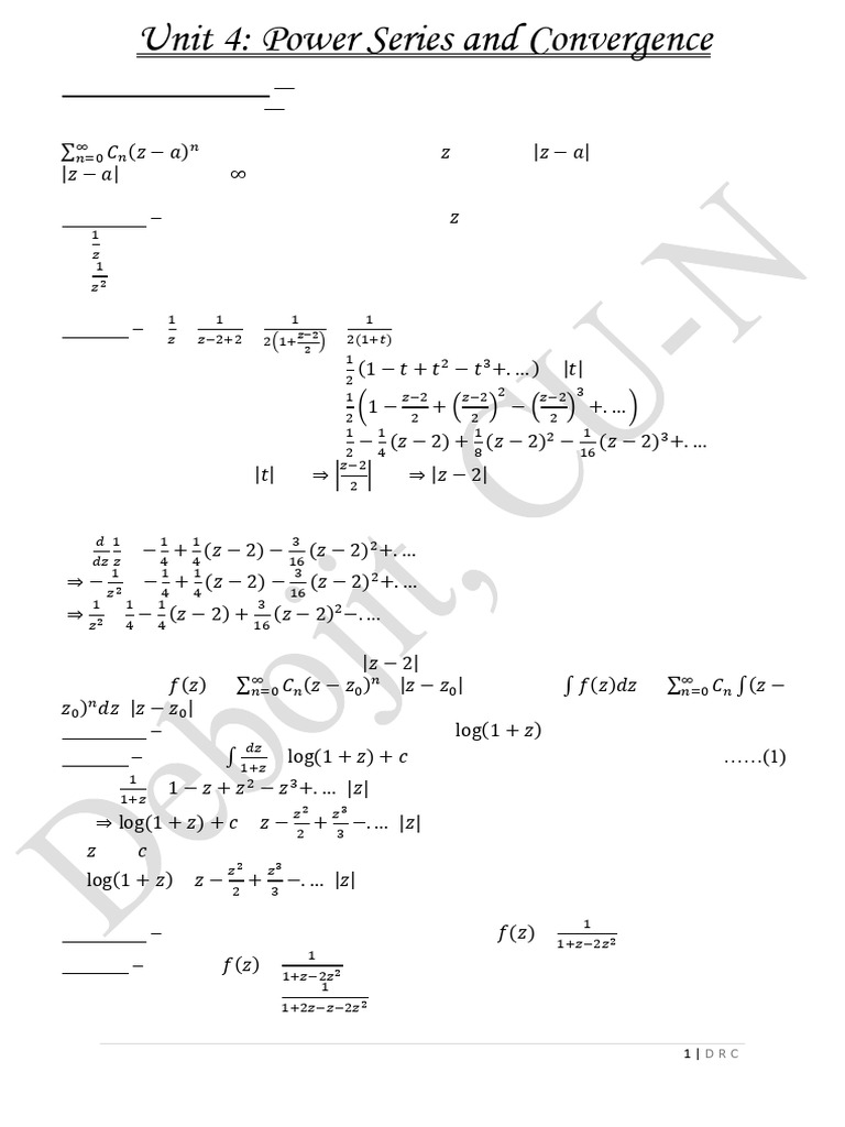 Power Series and Convergence | PDF | Mathematics | Mathematical Analysis